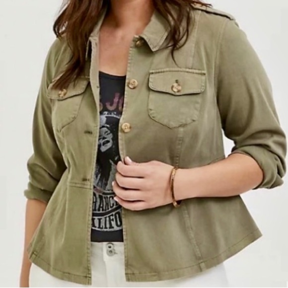 torrid | Jackets & Coats | Torrid Nwot Peplum Style Utility Jacket ...